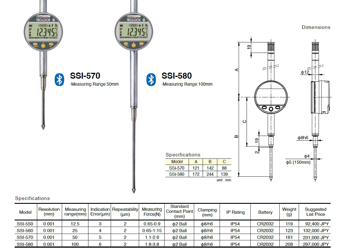 Ichiban Precision Sdn Bhd - Teclock - Teclock Bluetooth Digital Indicator